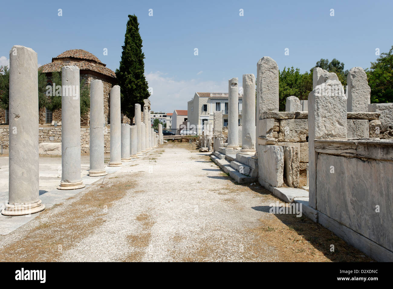Athens. Greece. Part view of the elegant Ionic peristyle that enclosed ...