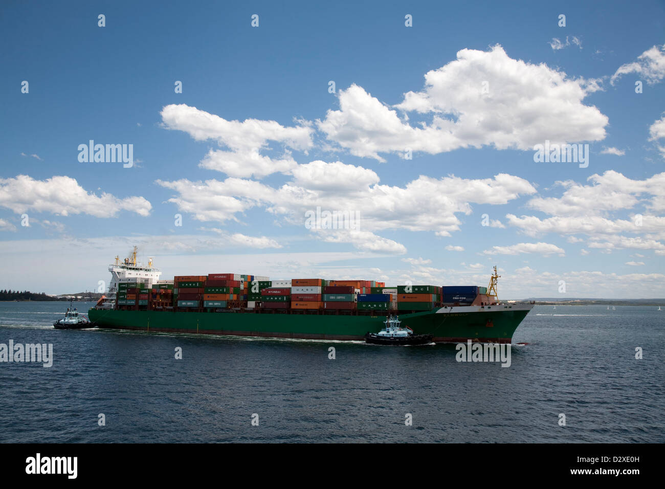Containership Elbwolf arriving Port Botany container terminal Sydney ...