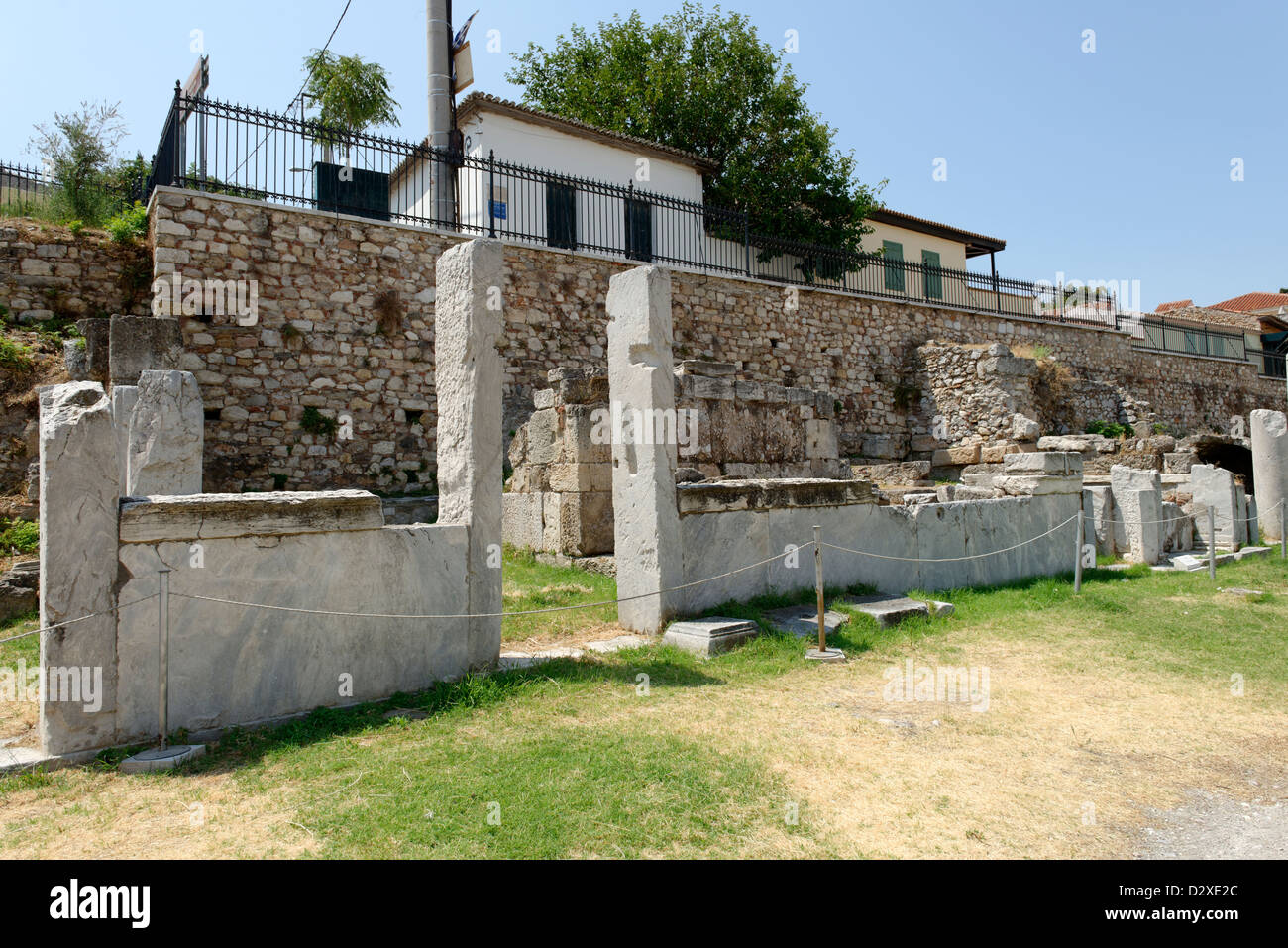 Athens. Greece. View of the south side of the Roman Agora courtyard ...