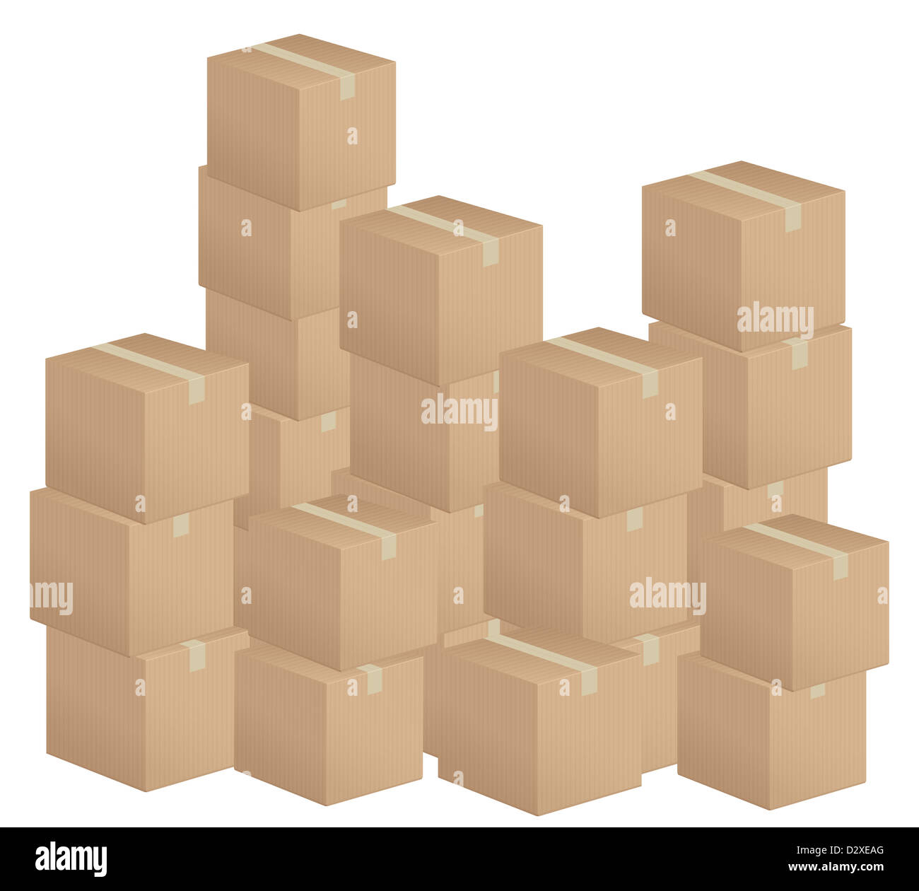 Cardboard boxes stack on white background. Vector illustration Stock ...