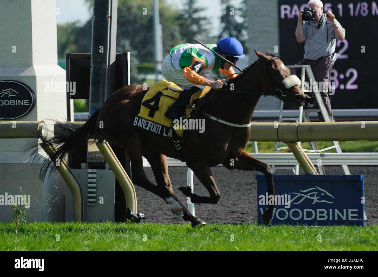 Barefoot Lady (IRE) (4) with jockey David Moran rides to victory ...