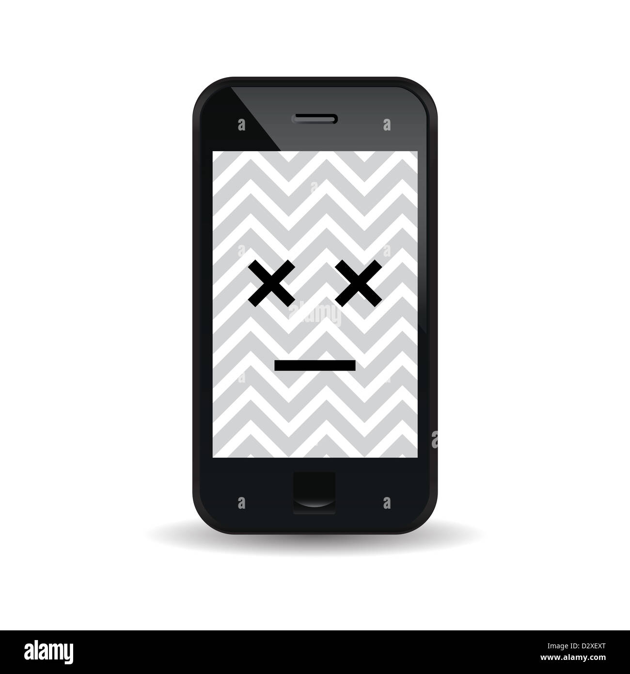 Vector illustration of a malfunctioned smartphone Stock Photo - Alamy
