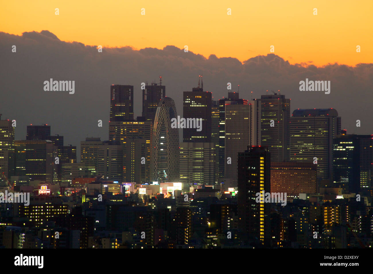 Shinjuku skyscrapers after Sunset in Tokyo Japan Stock Photo - Alamy