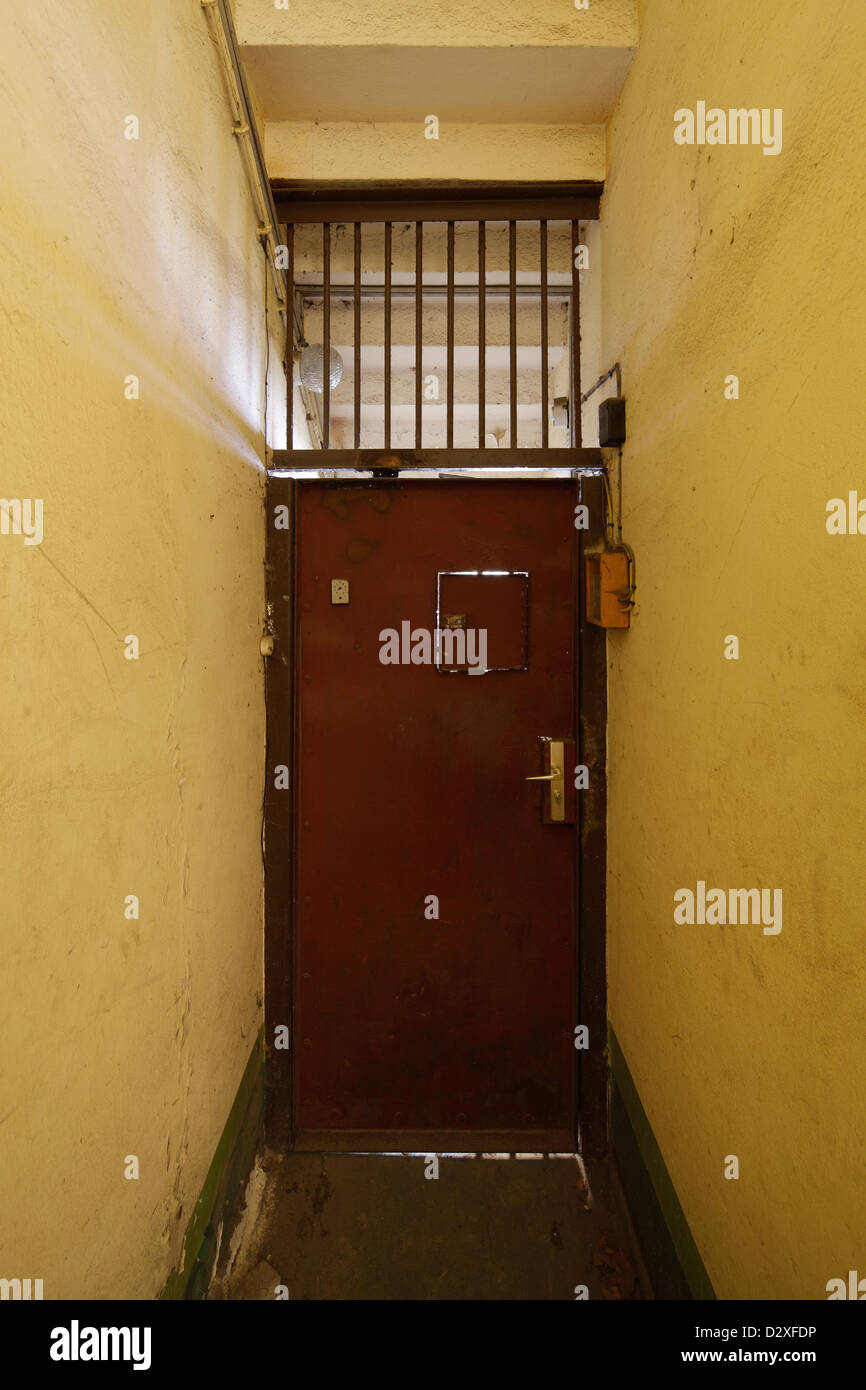 Berlin, Germany, a barred entrance door in a narrow corridor Stock ...