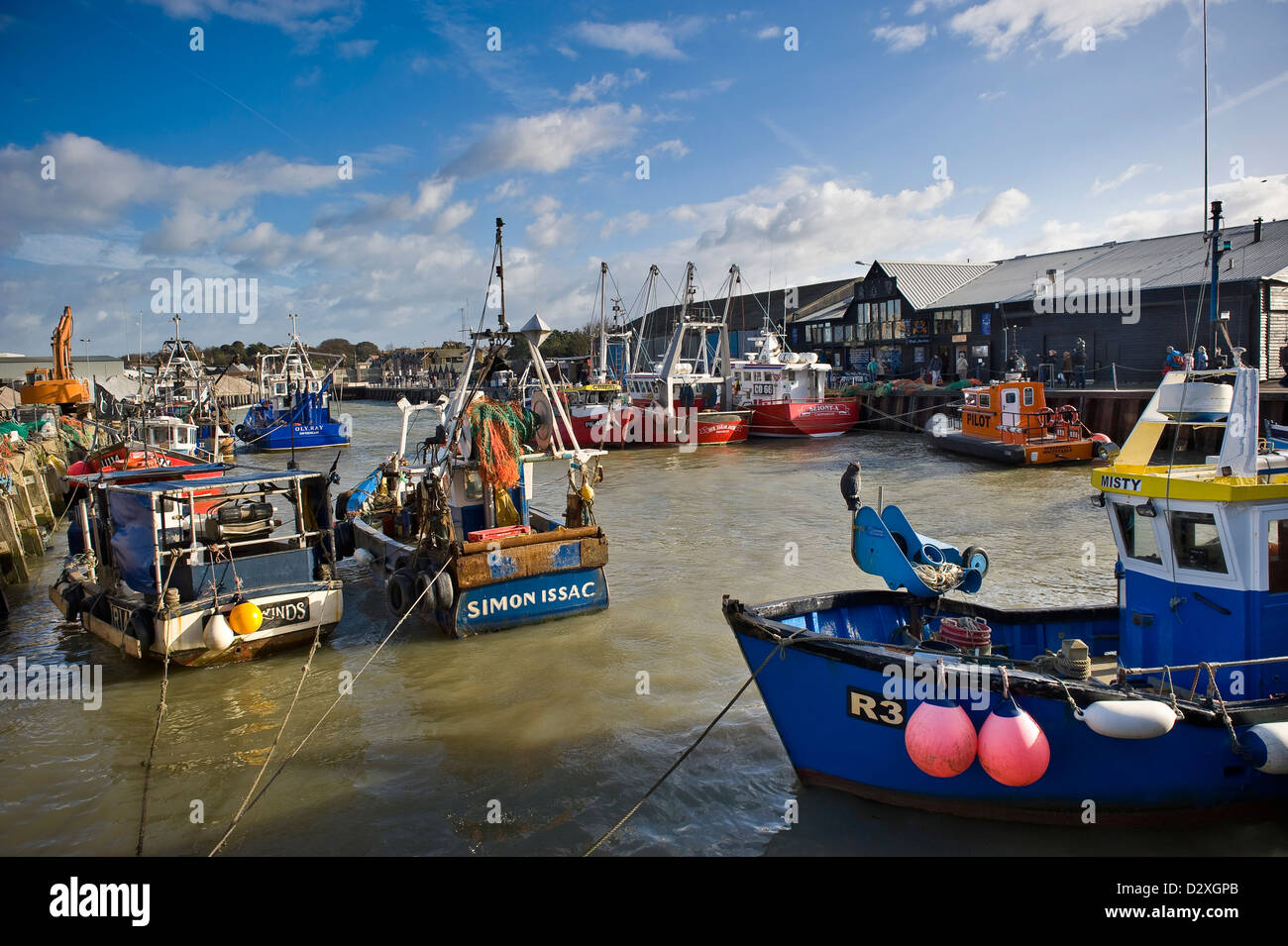 Fishing boats at Whitstable harbour, Kent, UK Stock Photo - Alamy