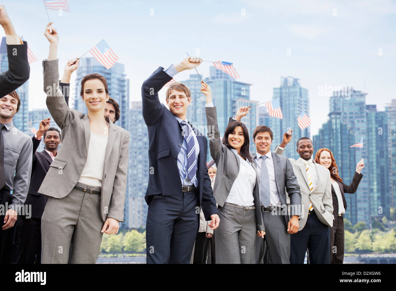 Woman waving flags hi-res stock photography and images - Alamy