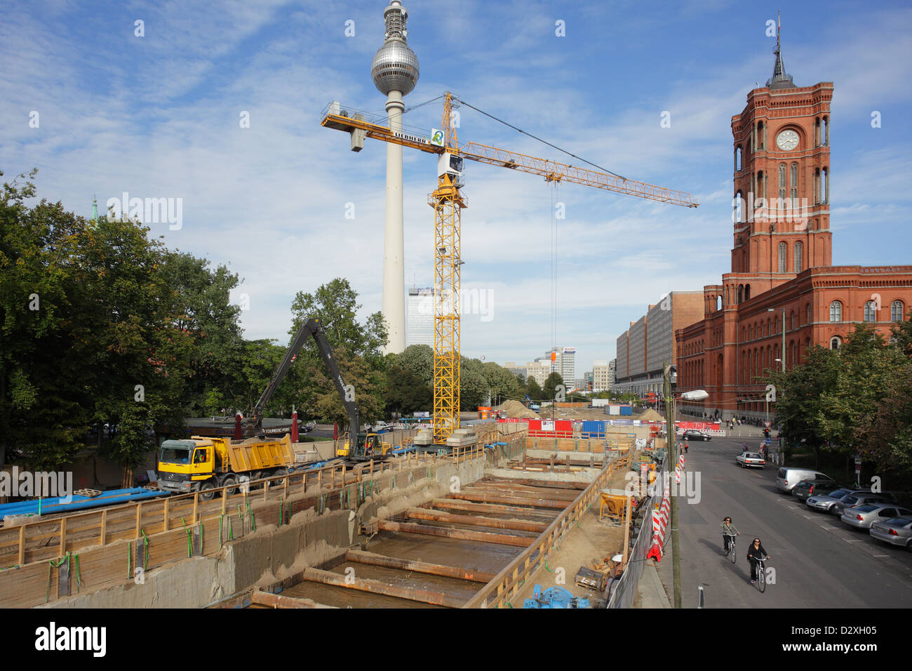 Berlin, Germany, excavation for the underground construction of the U5 ...
