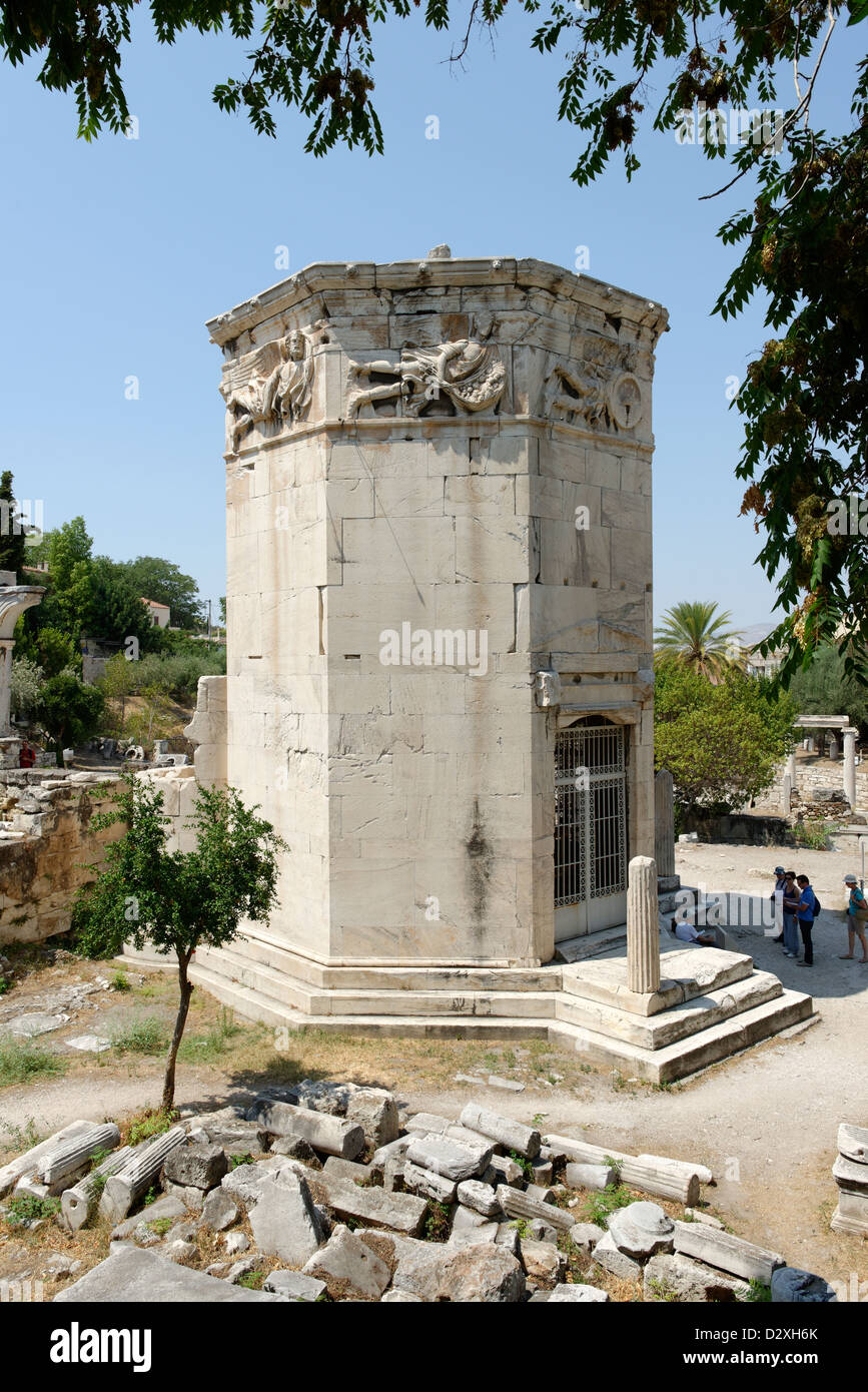 Roman Agora Athens. Greece. The Tower of the Winds, an octagonal ...