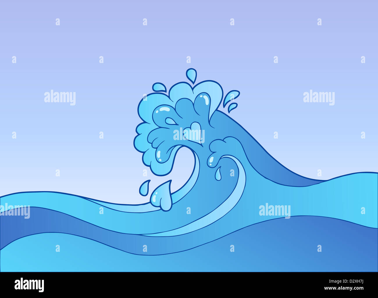 Cartoon water wave - color illustration Stock Photo - Alamy