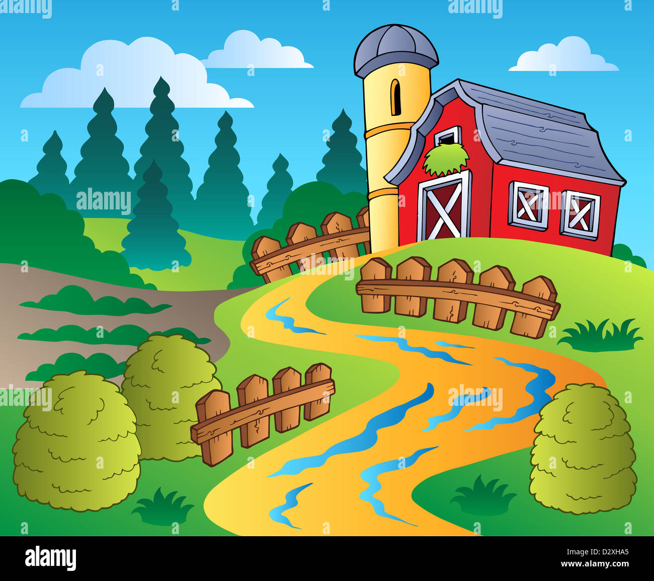 Farmyard barn cartoon hi-res stock photography and images - Alamy