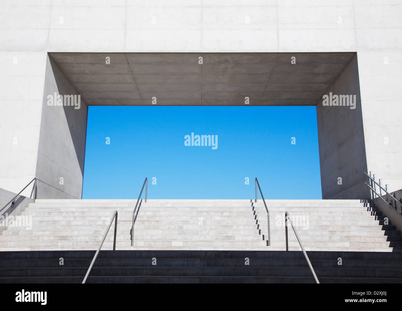 Concrete steps leading to blue sky Stock Photo - Alamy