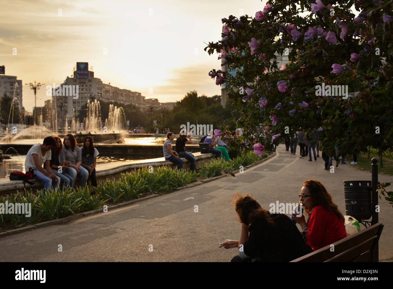 Bucharest romania fountain unity square hi-res stock photography and ...