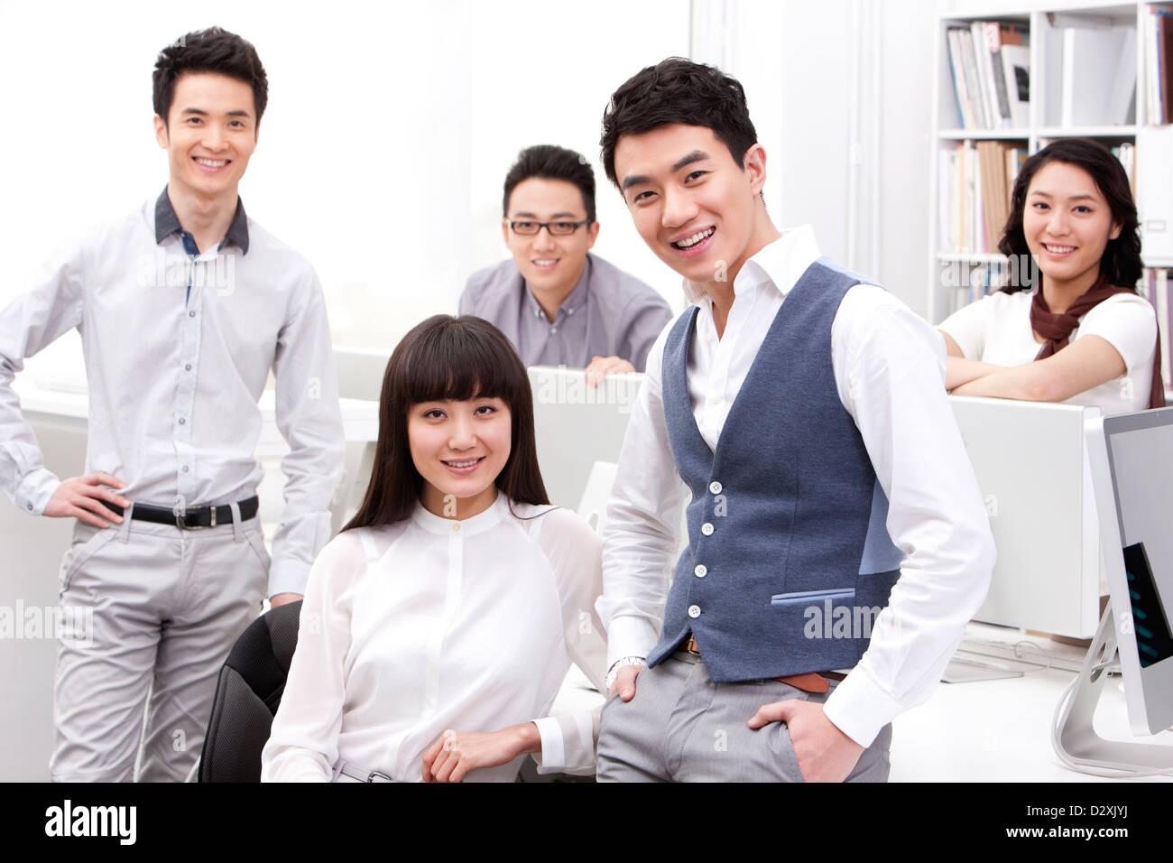 Portrait of happy office workers Stock Photo - Alamy