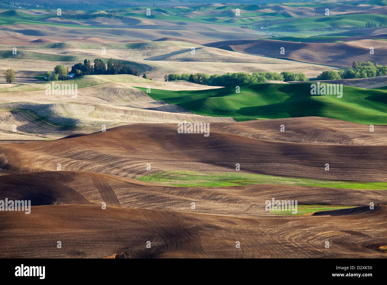Aerial view of rolling landscape Stock Photo - Alamy