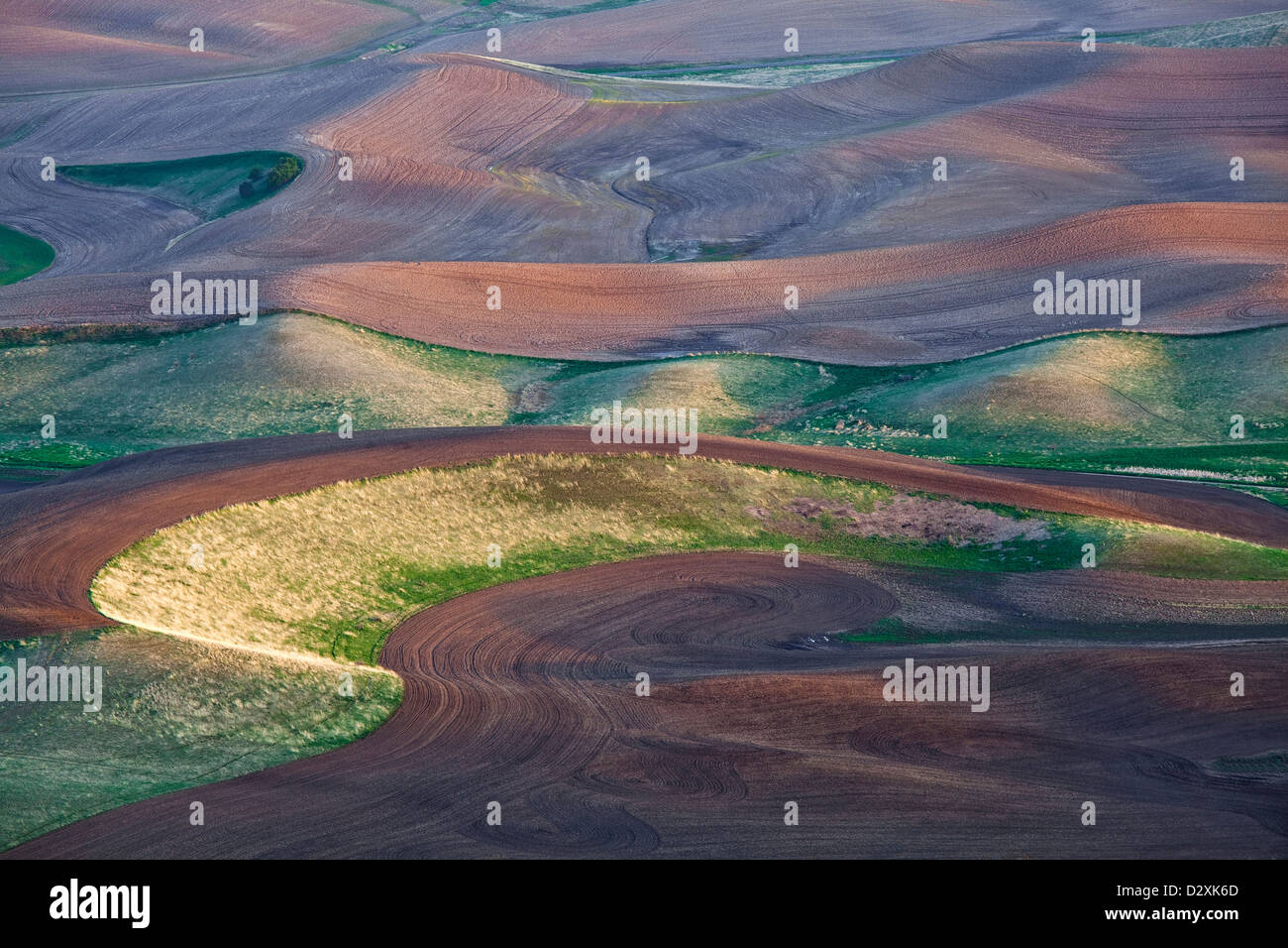 Aerial view of rolling landscape Stock Photo - Alamy