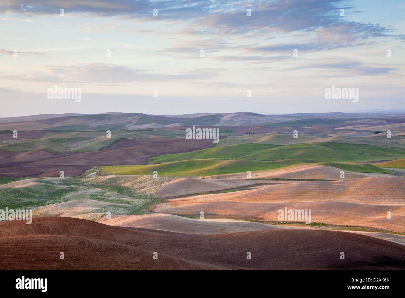 Aerial view of rolling landscape Stock Photo - Alamy