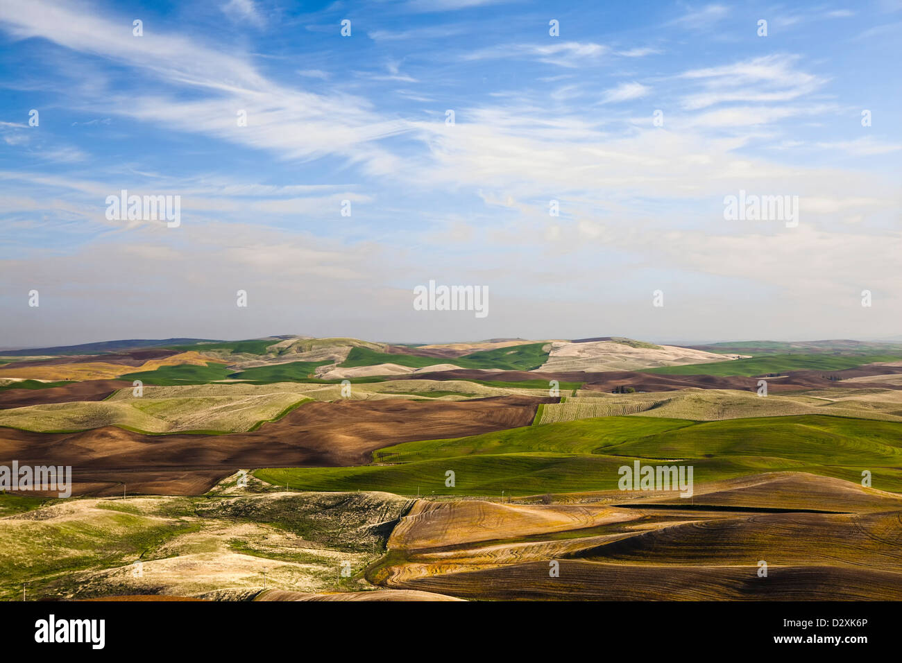 Aerial view of rolling landscape Stock Photo - Alamy