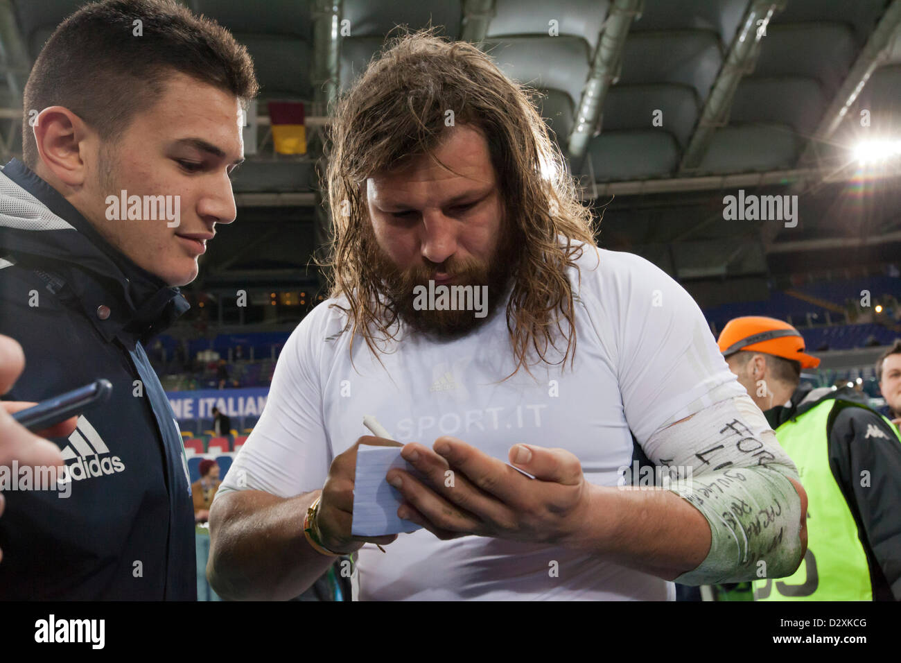 Long haired rugby player hi-res stock photography and images - Alamy