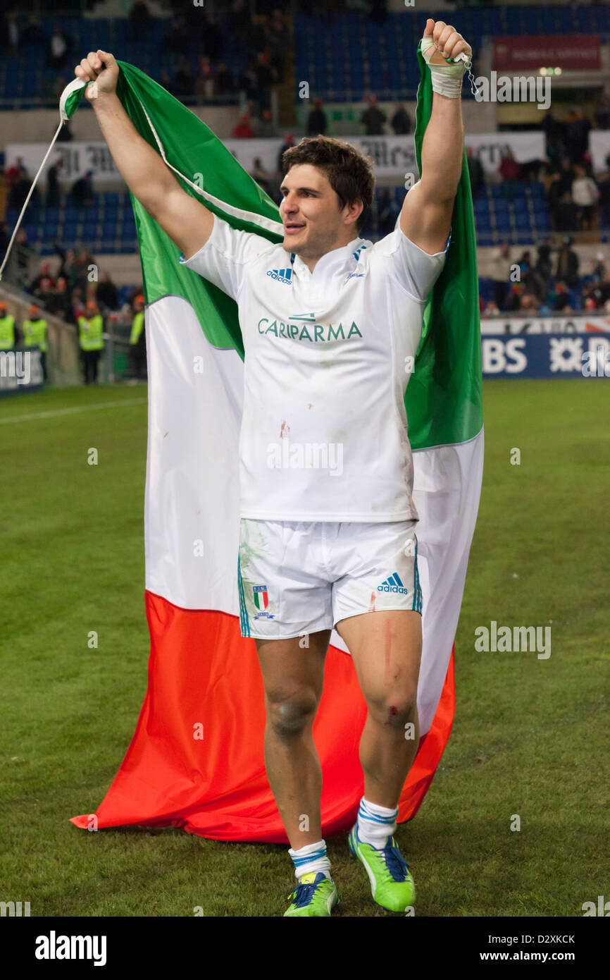 February 3rd 2013. Six Nations rugby. Italy vs France. Italian winger ...