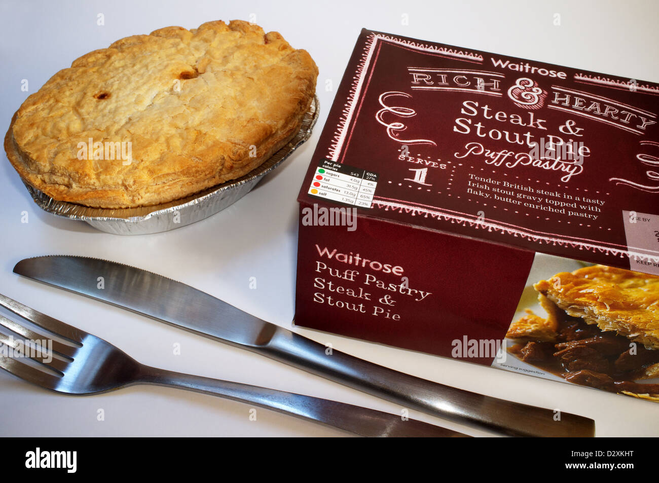 Waitrose Rich & Hearty steak & stout pie Stock Photo - Alamy