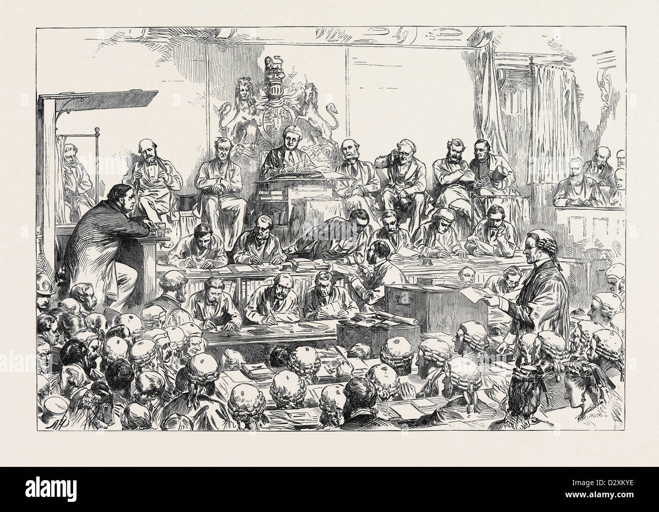 THE TICHBORNE TRIAL: SKETCH IN COURT 1871 Stock Photo - Alamy