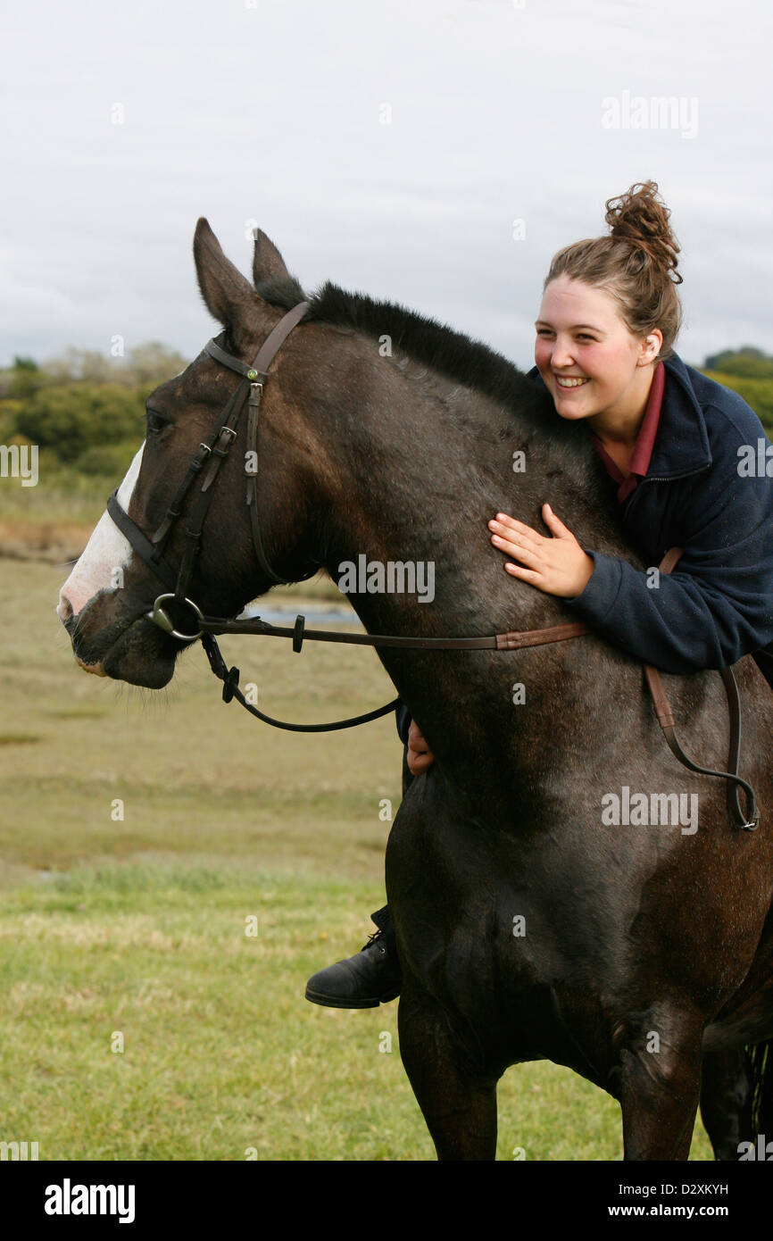 Cob head head of horse girl happy hi-res stock photography and images ...