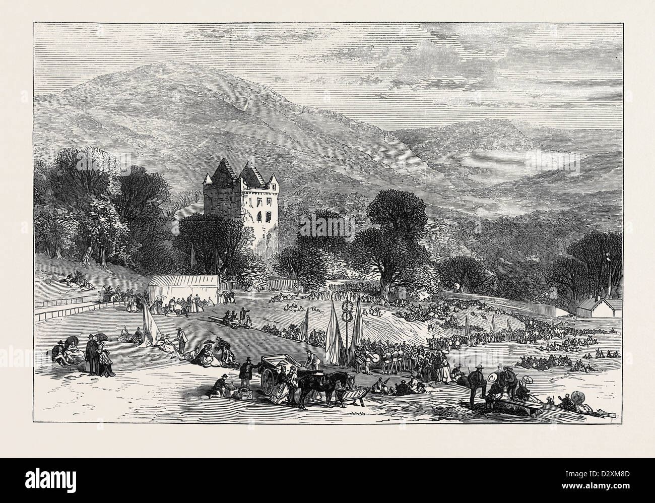 THE SCOTT CENTENARY: FETE AT NEWARK CASTLE SELKIRK 1871 Stock Photo - Alamy