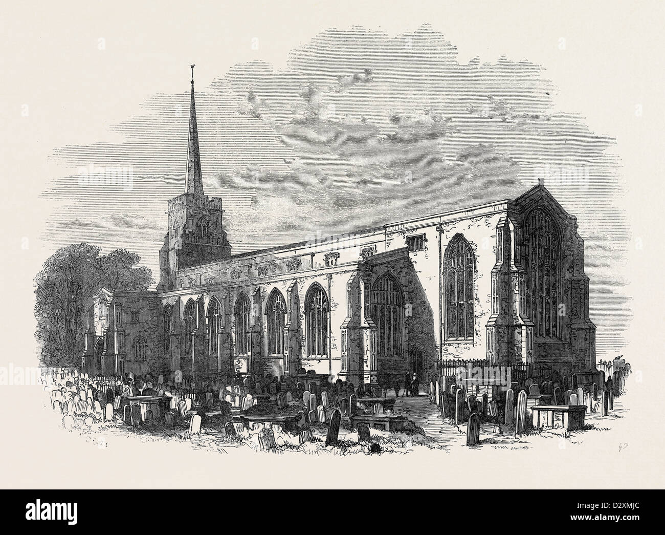 ST. MARGARET'S CHURCH LOWESTOFT LATELY RESTORED 1871 Stock Photo - Alamy