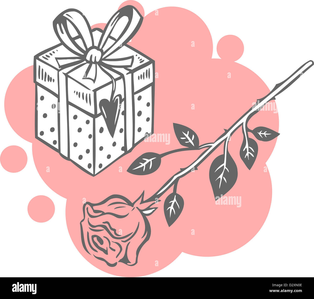 rose and gift box Stock Photo - Alamy