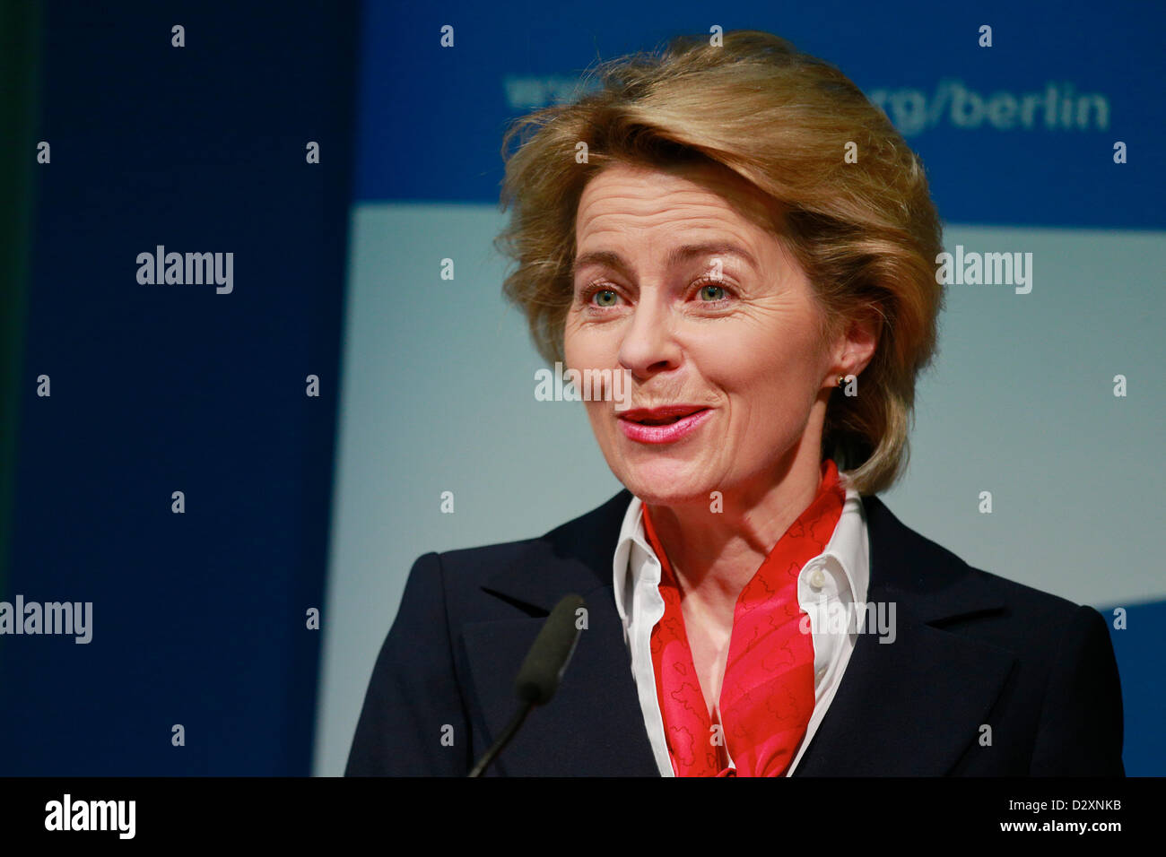 Berlin, Monday, 4th February, 2013. The German Federal Minister Ursula ...