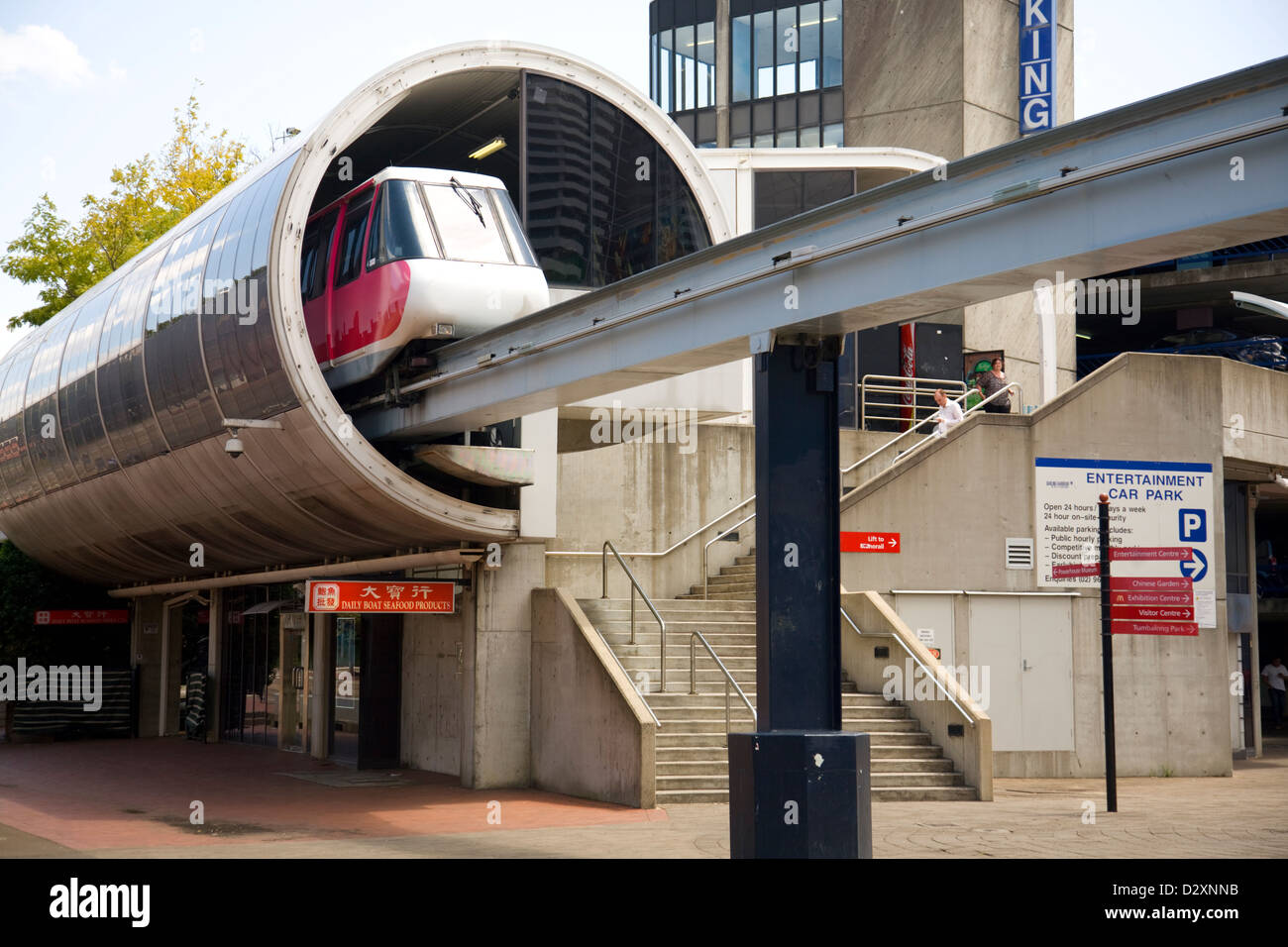 sydney monorail train and station Stock Photo - Alamy