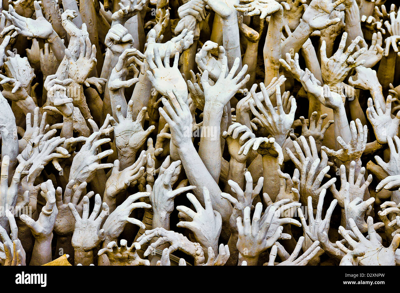 Hands From Hell at Wat Rong Khun in Chiang Rai; Thailand Stock Photo ...