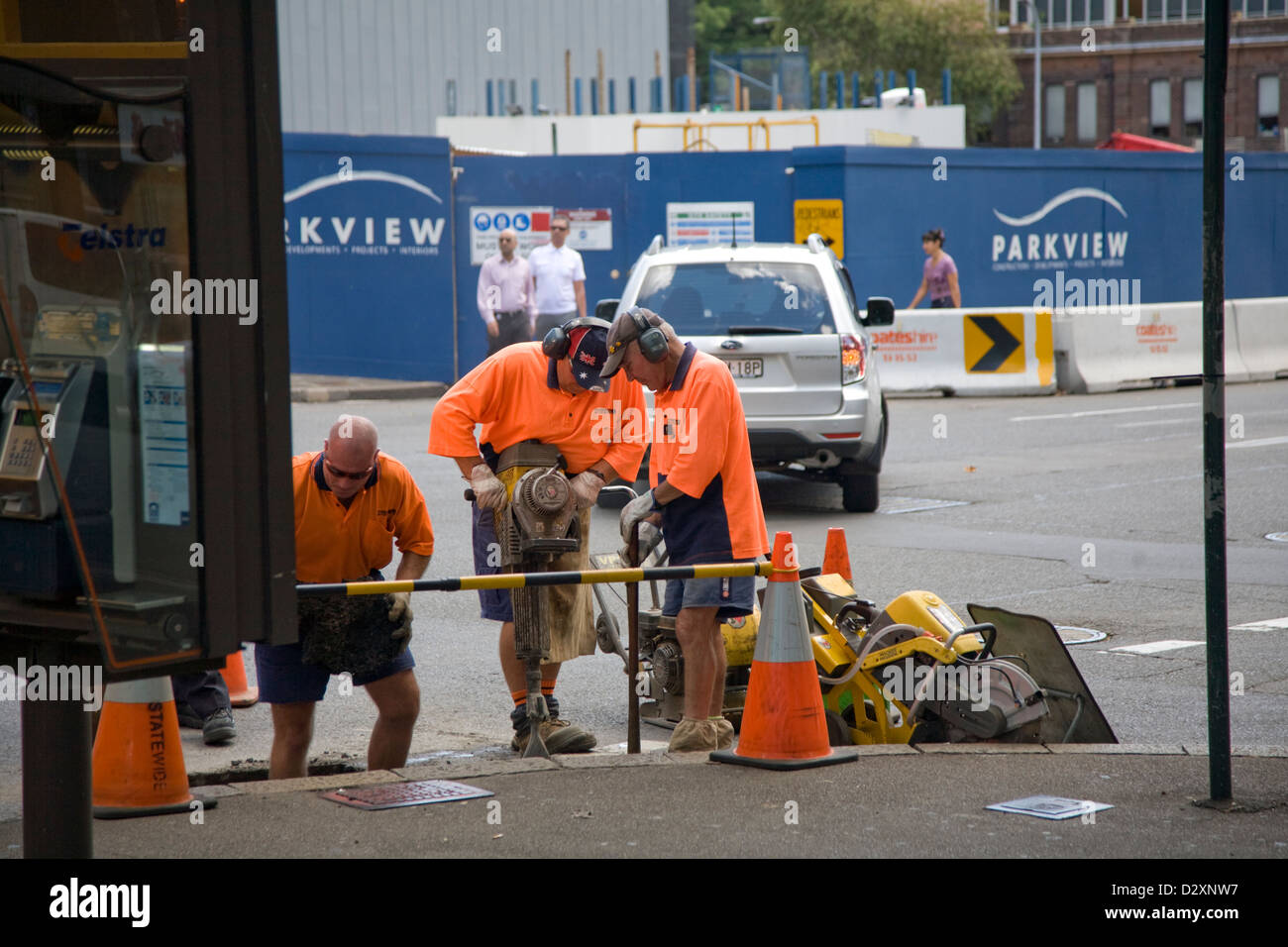 Workmen In Road High Resolution Stock Photography and Images - Alamy