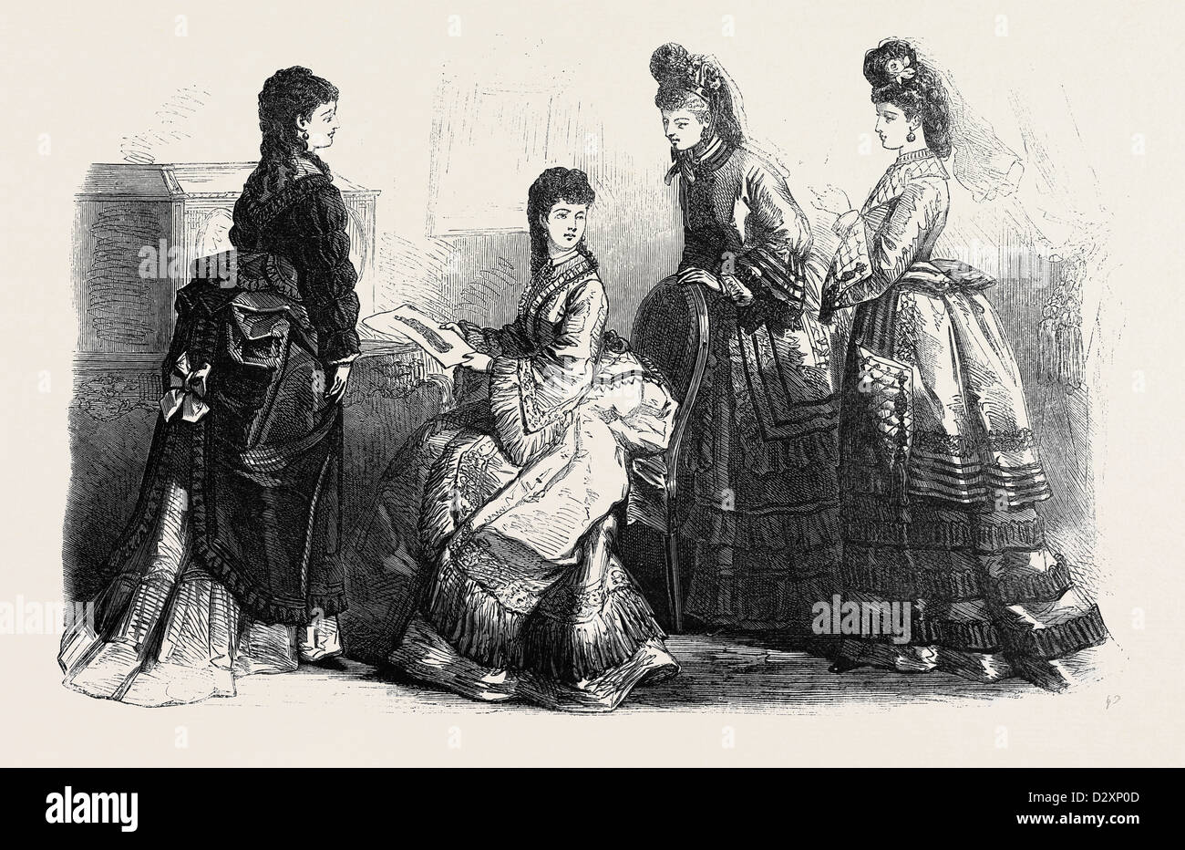 PARIS FASHIONS FOR OCTOBER 1871 Stock Photo - Alamy