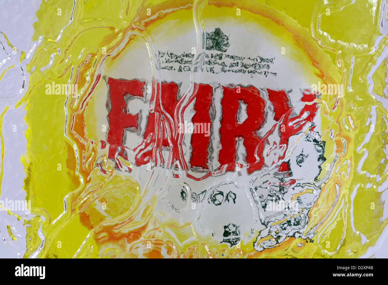 Fairy abstract - Fairy Washing Up liquid bottle behind textured glass ...