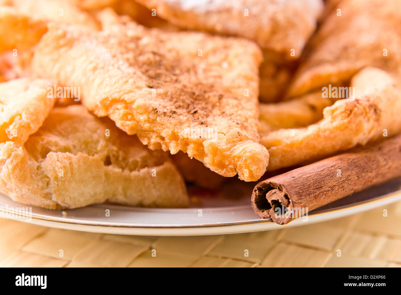 deep fried pastry with sugar and cinnamon Stock Photo - Alamy