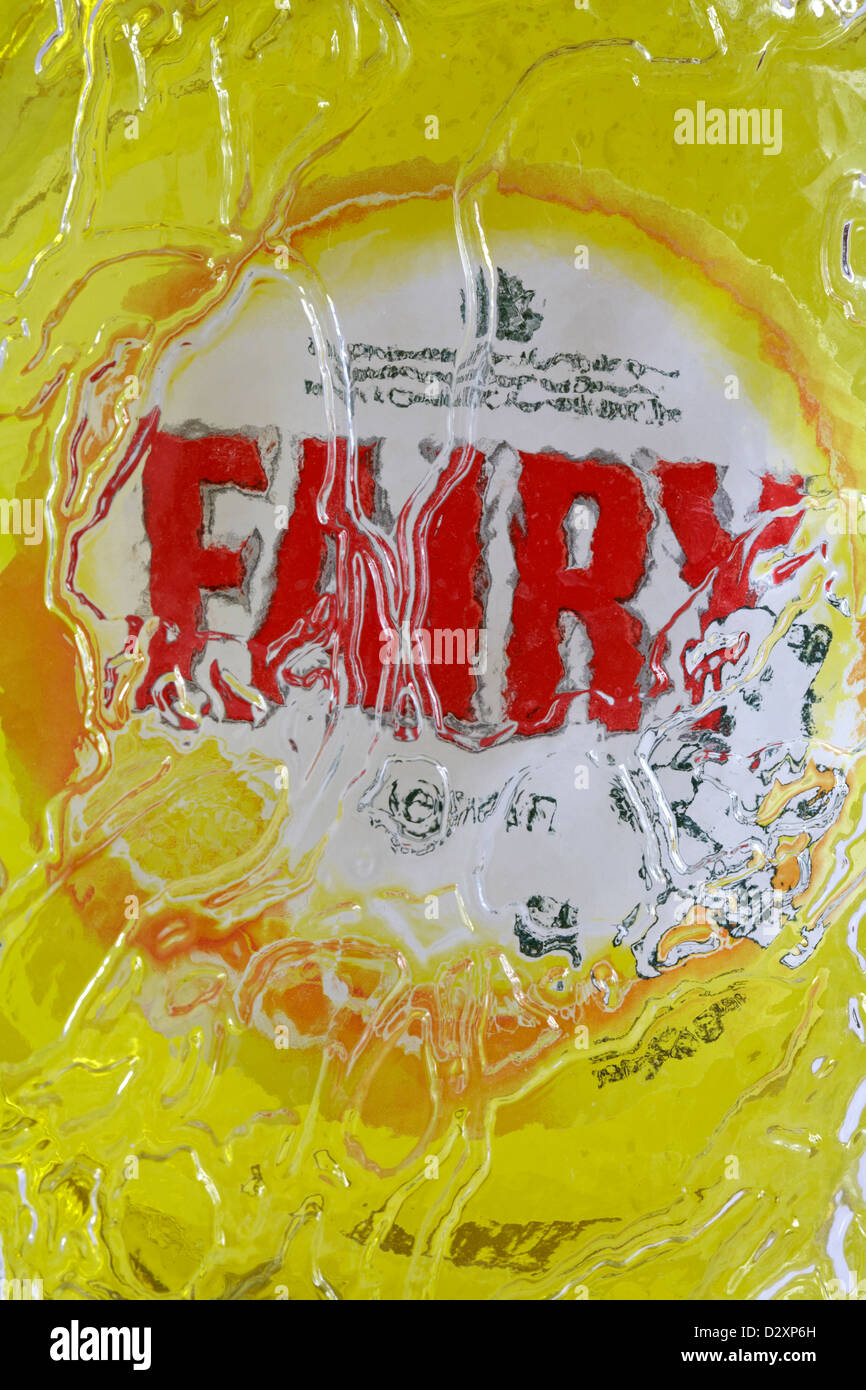 Fairy abstract - Fairy Washing Up liquid bottle behind textured glass ...