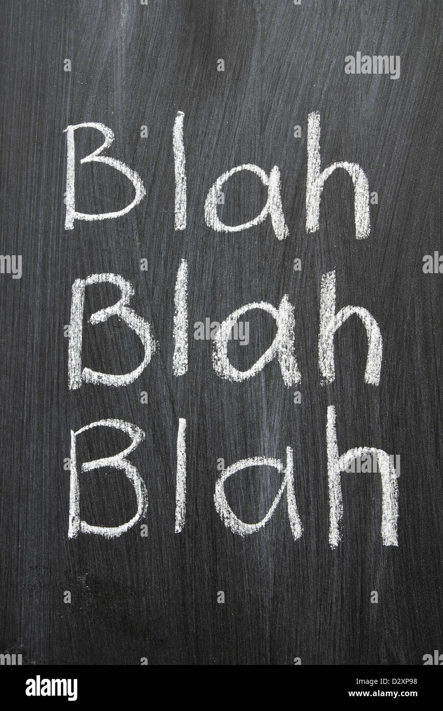 blah word 3 times handwritten on blackboard Stock Photo - Alamy