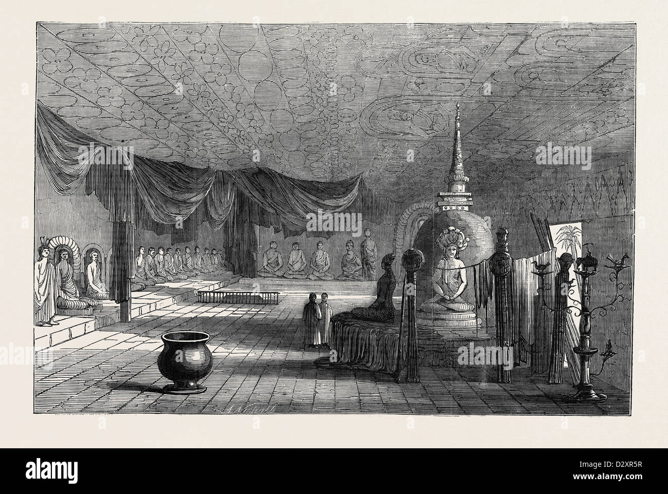 THE GREAT TEMPLE OF DAMBOOL, CEYLON Stock Photo - Alamy