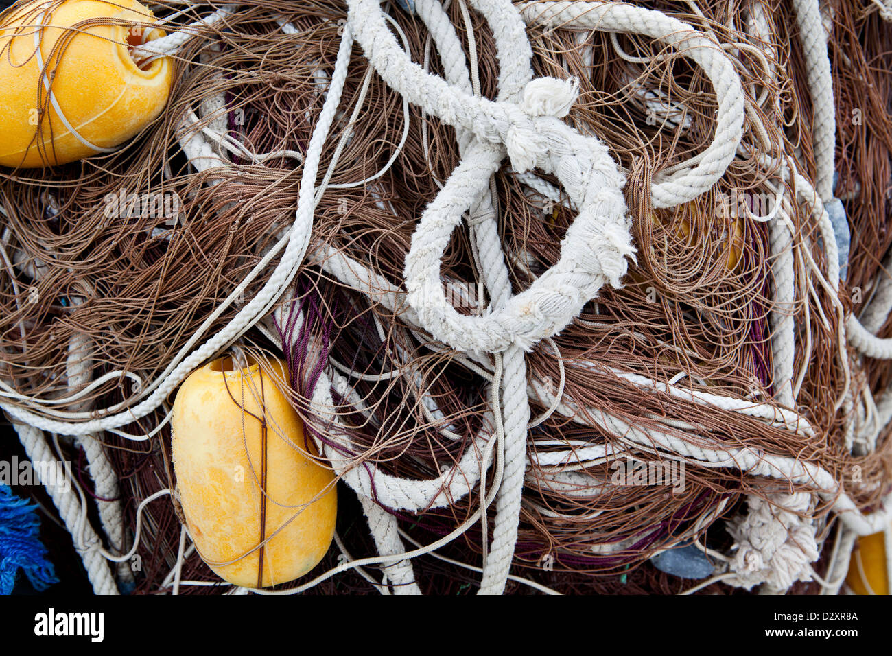 background texture fishing net in a port Stock Photo - Alamy