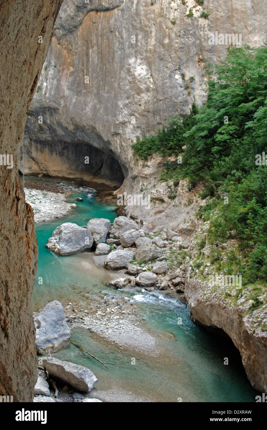 Couloir de Samson or Narrow Canyon in the Verdon Gorge Alpes-de-Haute ...
