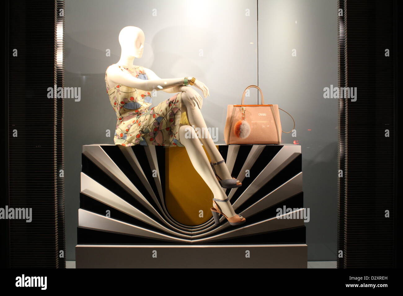 3 February 2013 Fendi shop window display in RomeItaly Stock Photo - Alamy