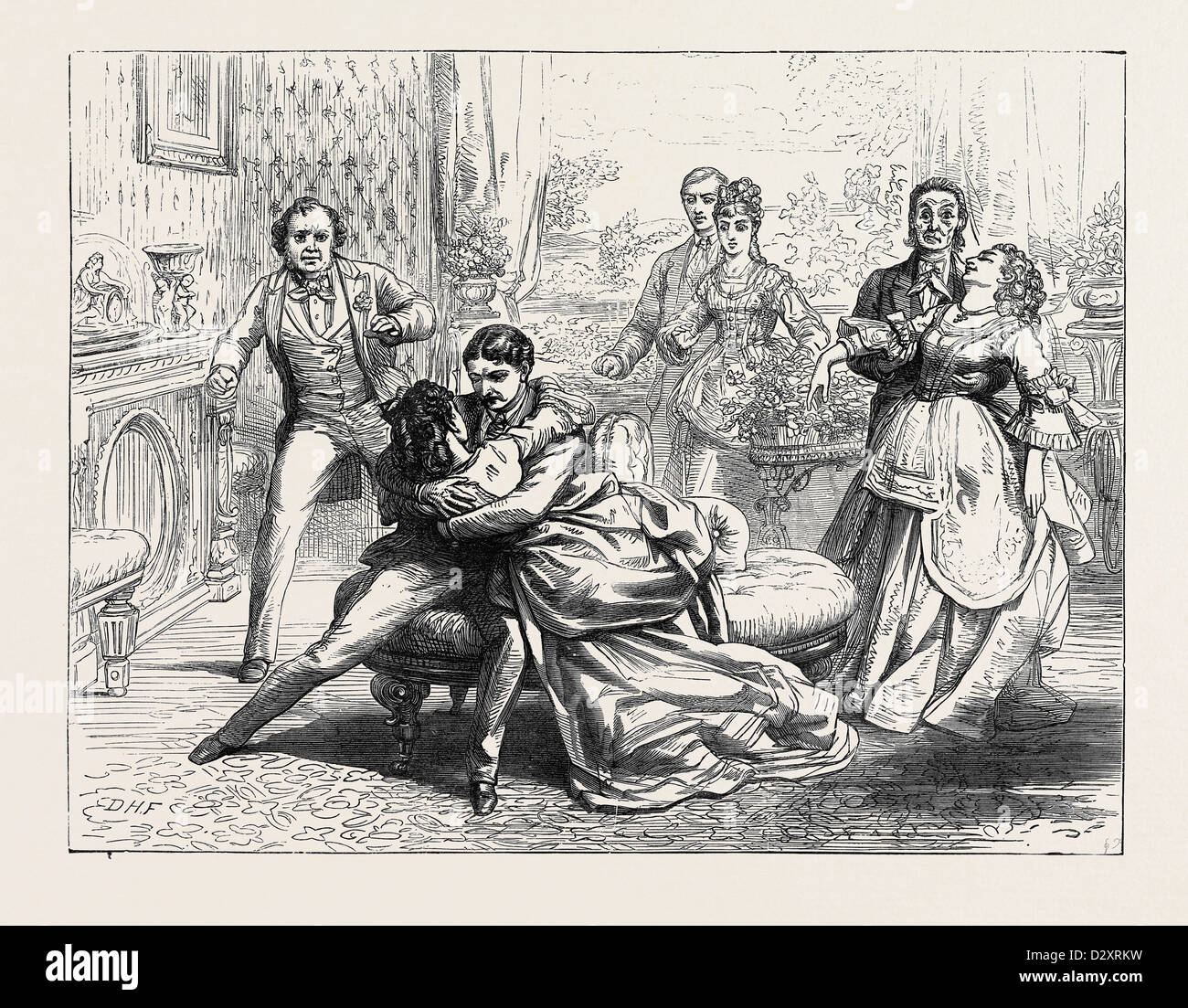 SCENE FROM PARTNERS FOR LIFE AT THE GLOBE THEATRE LONDON 1871 Stock ...