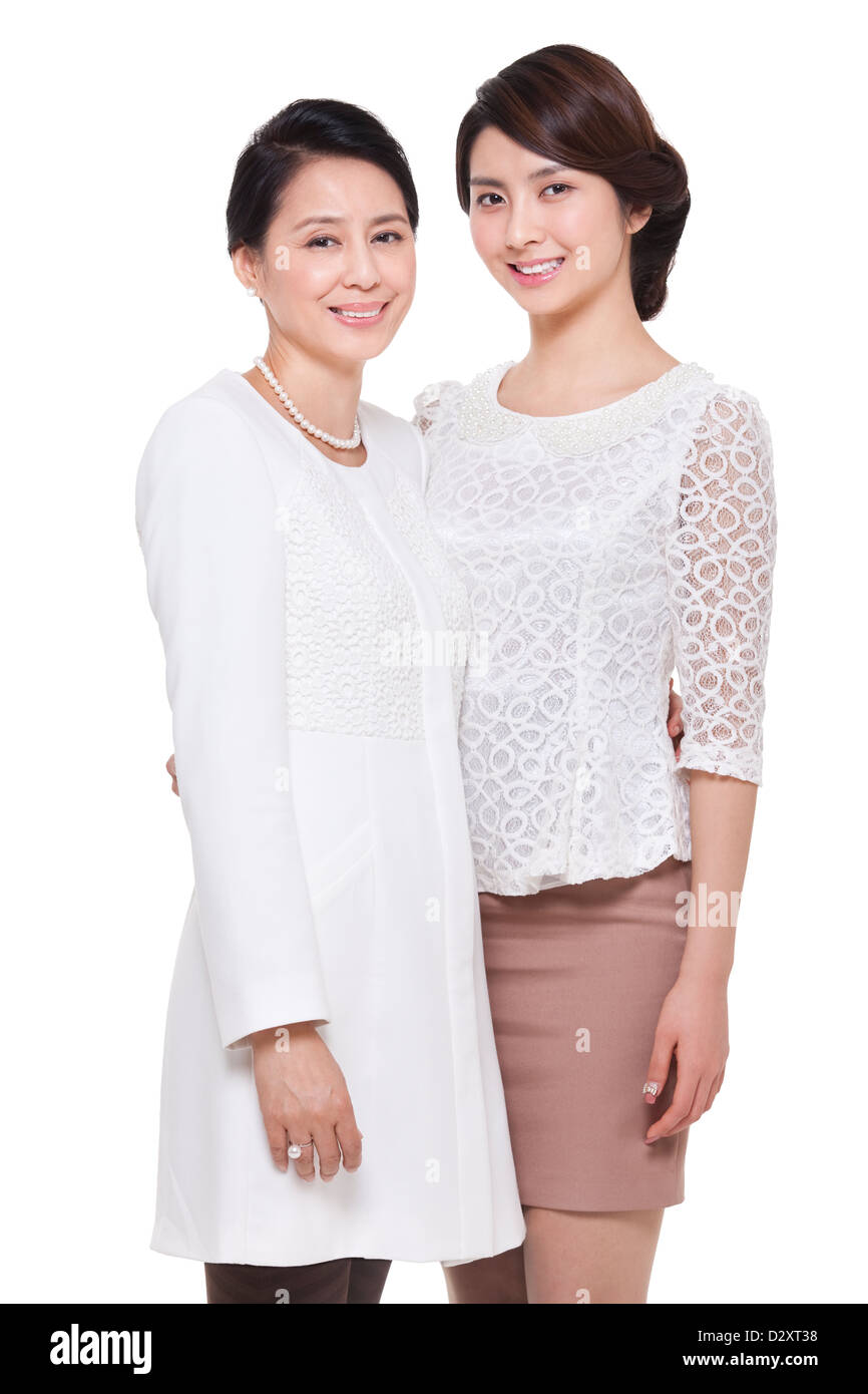 Elegant mother and daughter Stock Photo - Alamy