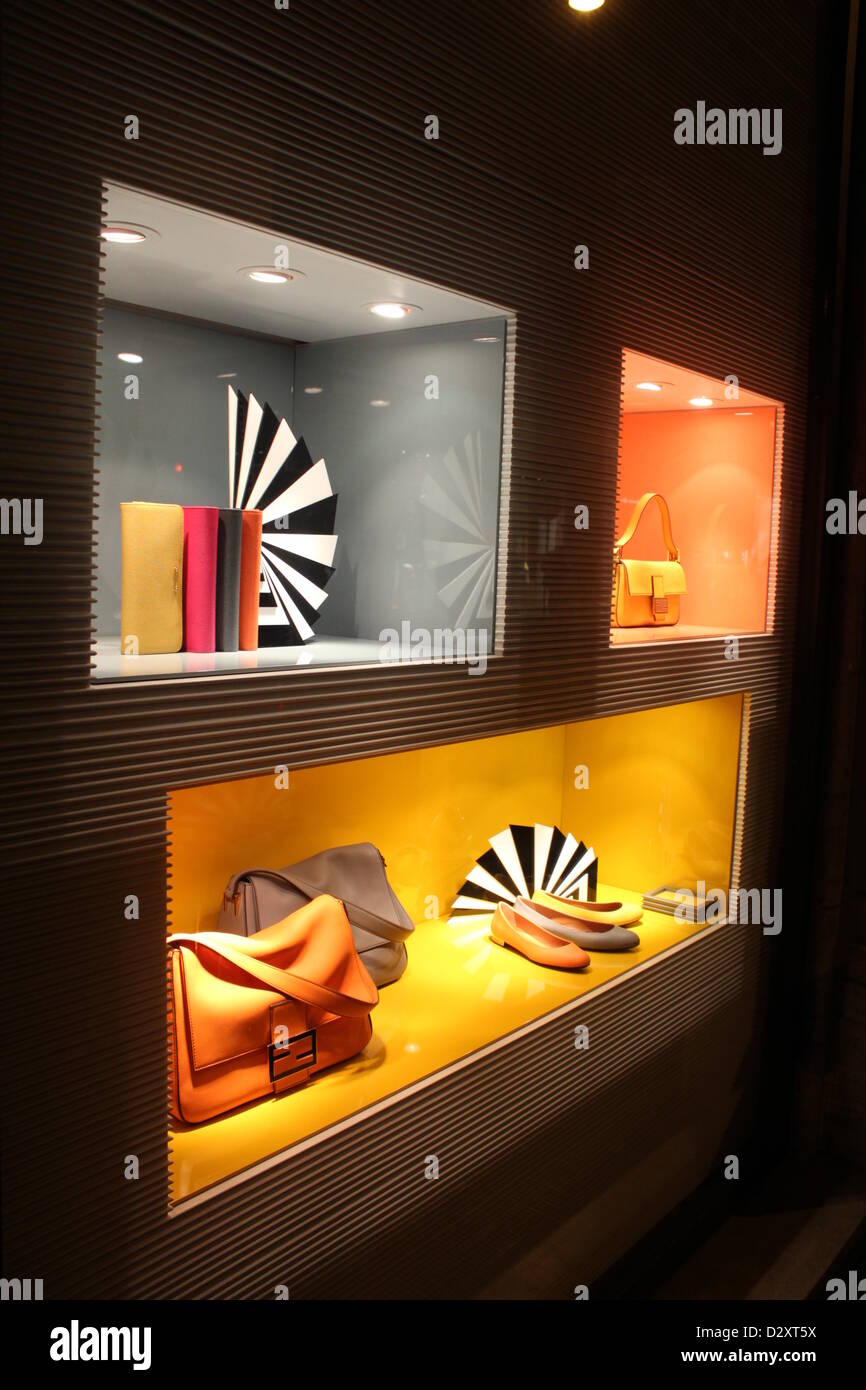 3 February 2013 Fendi shop window display in RomeItaly Stock Photo - Alamy
