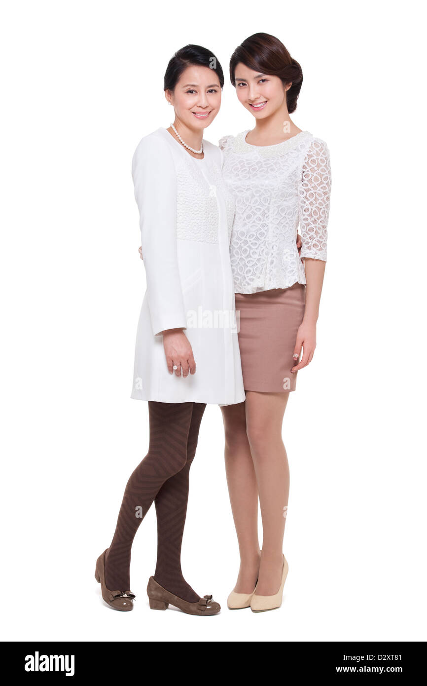 Elegant mother and daughter Stock Photo - Alamy