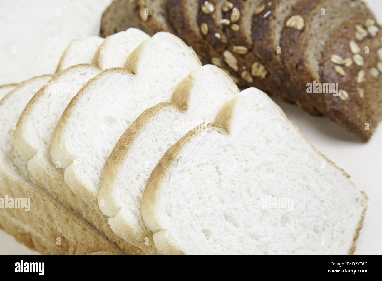 White bread and brown bread, detail basic food, health food Stock Photo ...