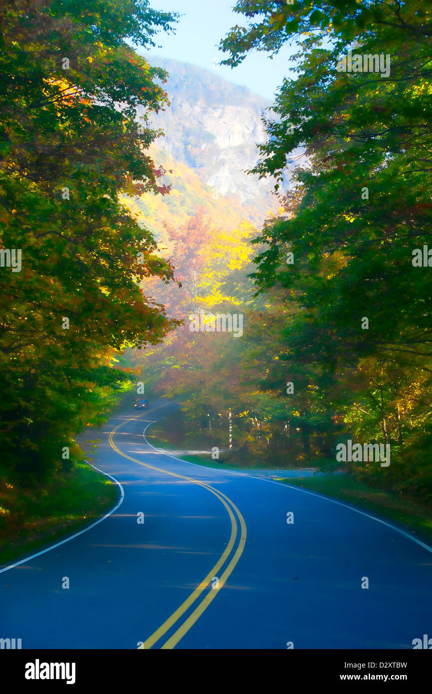Winding road through autumn trees, Stowe Vermont, USA Stock Photo - Alamy