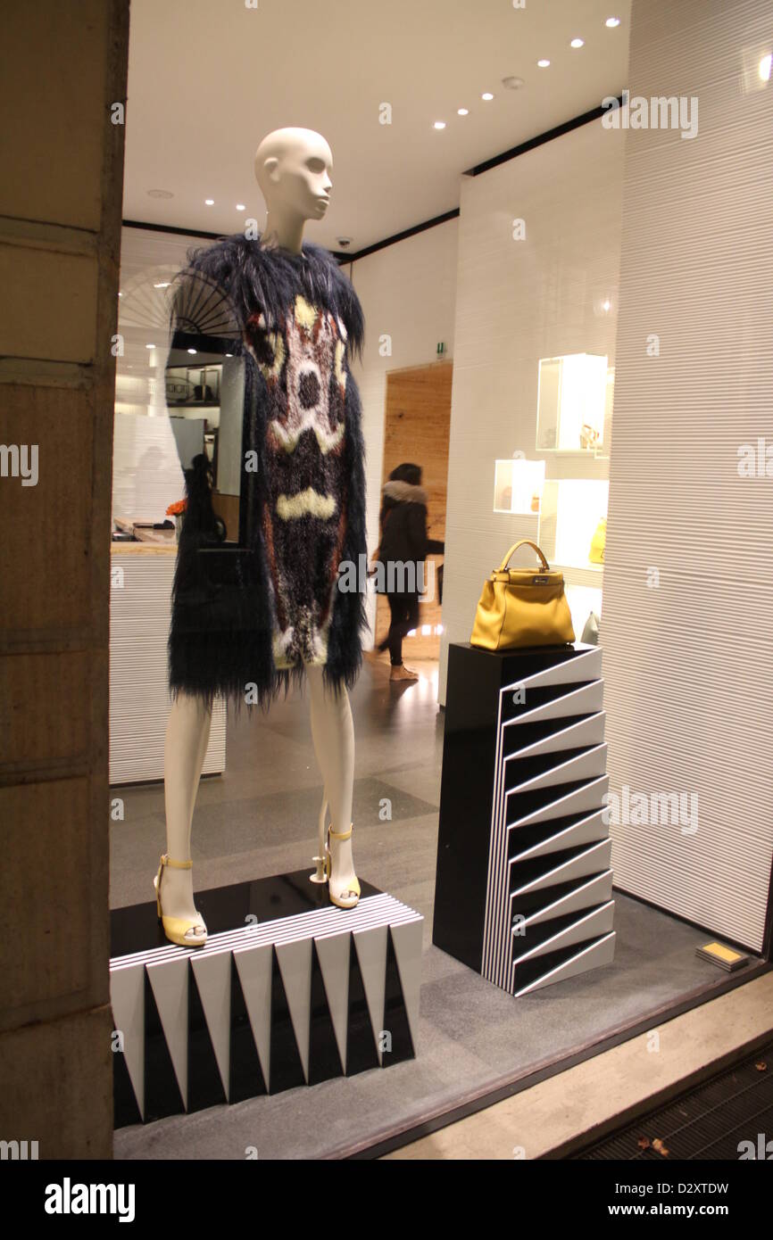 3 February 2013 Fendi shop window display in RomeItaly Stock Photo - Alamy