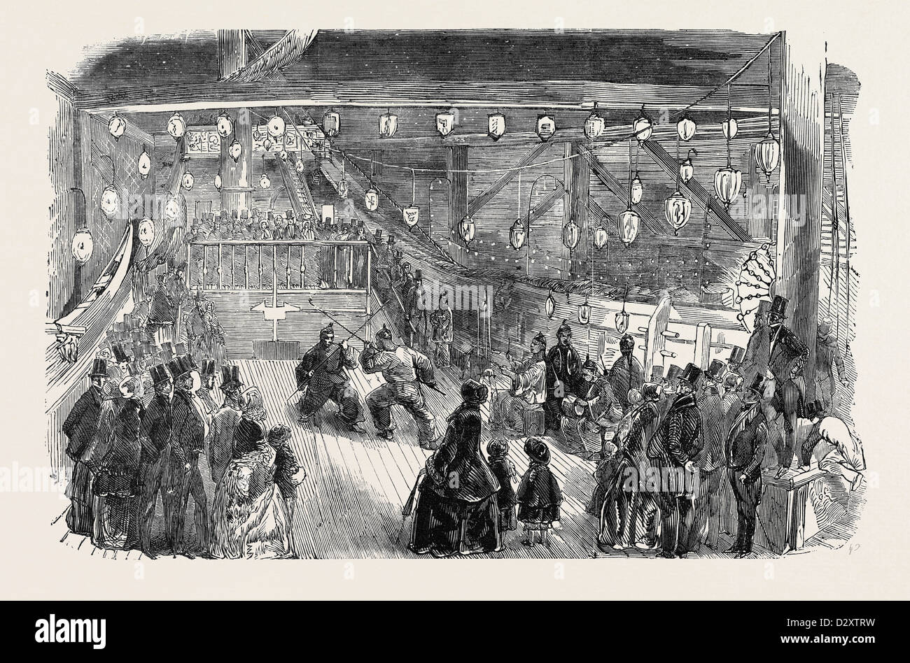 THE CHINESE JUNK ILLUMINATED, THE ASSAULT OF ARMS Stock Photo - Alamy